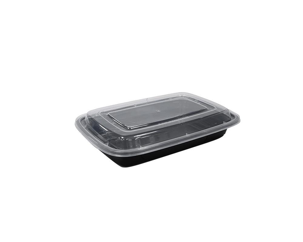 HS-R16 16oz Black Rectangular Container W/ Lid – 150 Sets ...